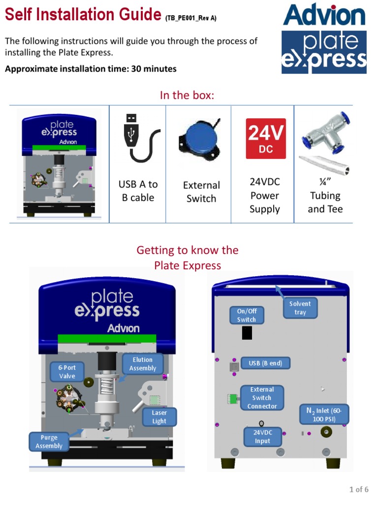 TB - PE001 - RevB-Plate Express Self-Install Guide | PDF | Thin Layer ...