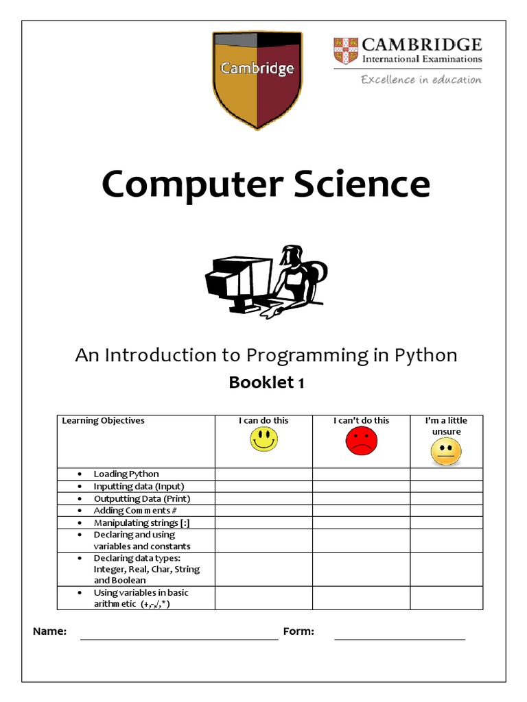Python Booklet1 Pdf Data Type Boolean Data Type