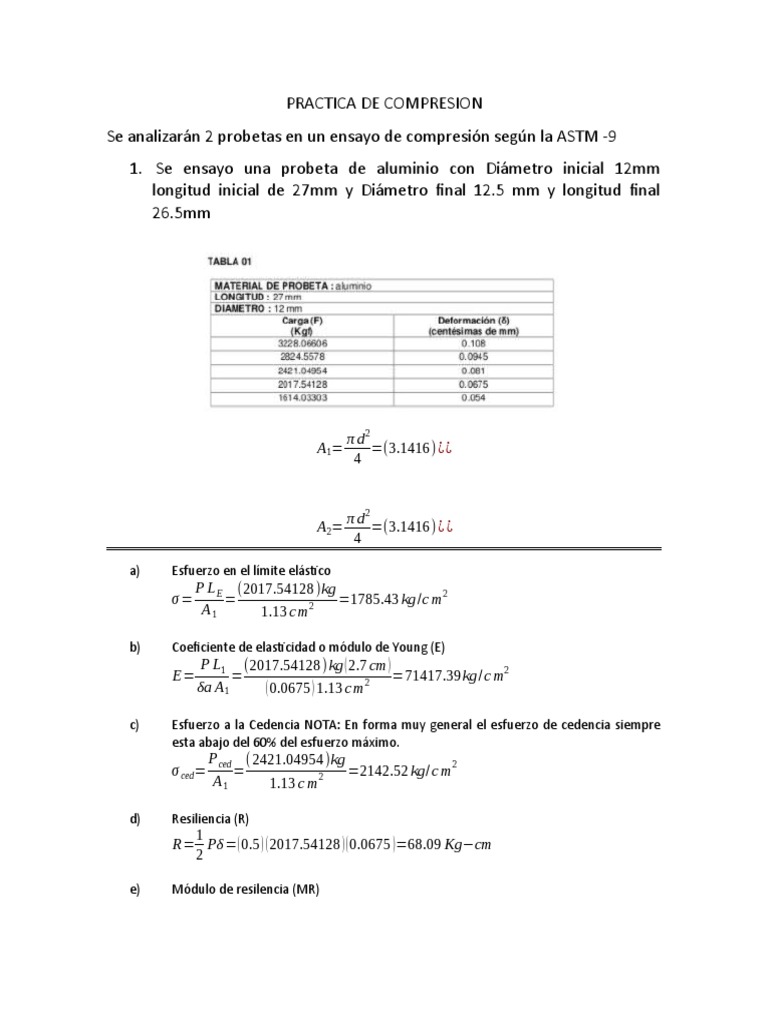 PRACTICA DE COMPRESION Ejercicios | PDF