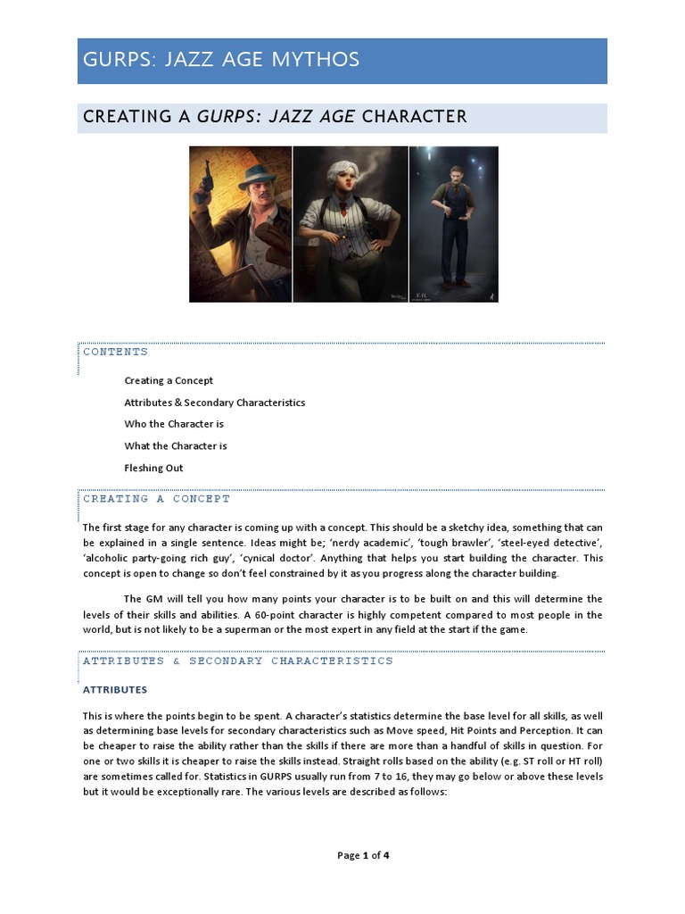 GURPS 4e - Jazz Age - Creating Characters | PDF GURPS 4e - Jazz Age - Creating Characters | PDF