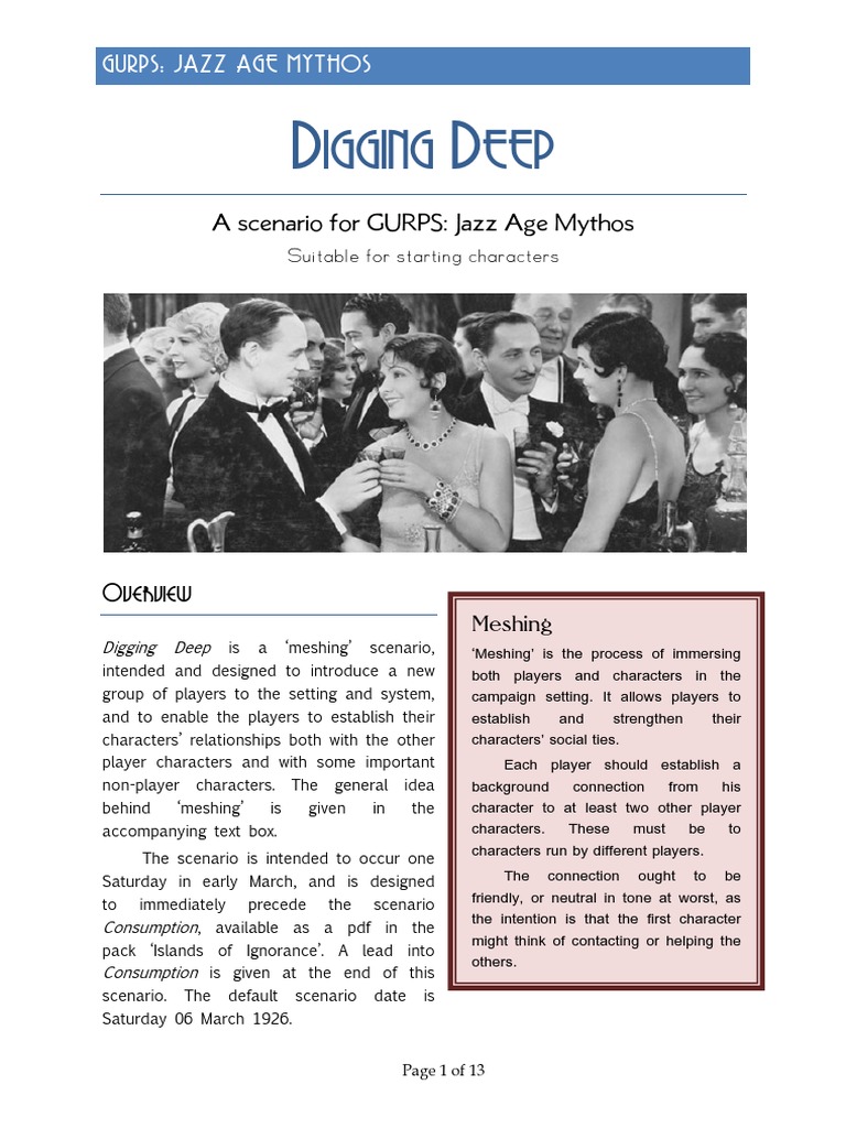 GURPS 4e - Jazz Age - Digging Deep | PDF