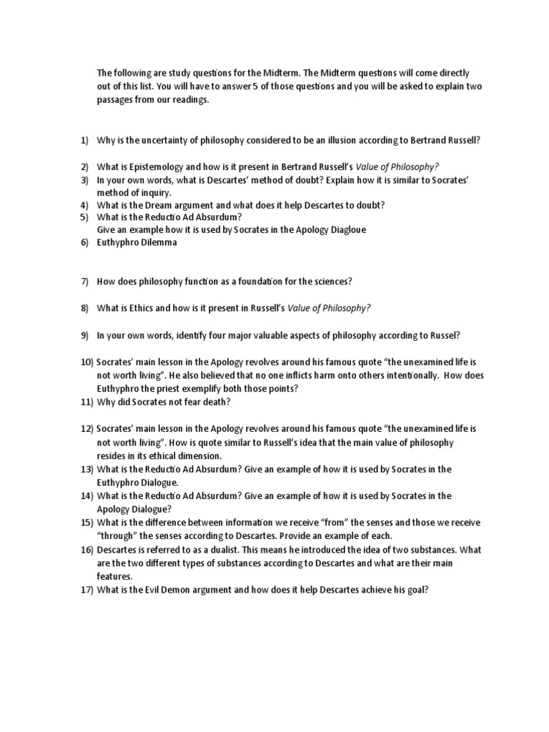 Midterm Review Questions | PDF