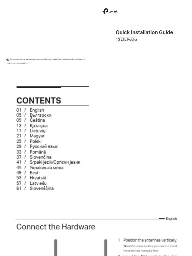 QuickGuide - TP-LINK Archer MR200 - CZ - SK - HU - EN | PDF | World Wide Web | Internet & Web