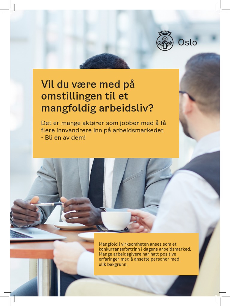 Vil Du Være Med På Omstillingen Til Et Mangfoldig Arbeidsliv? | PDF