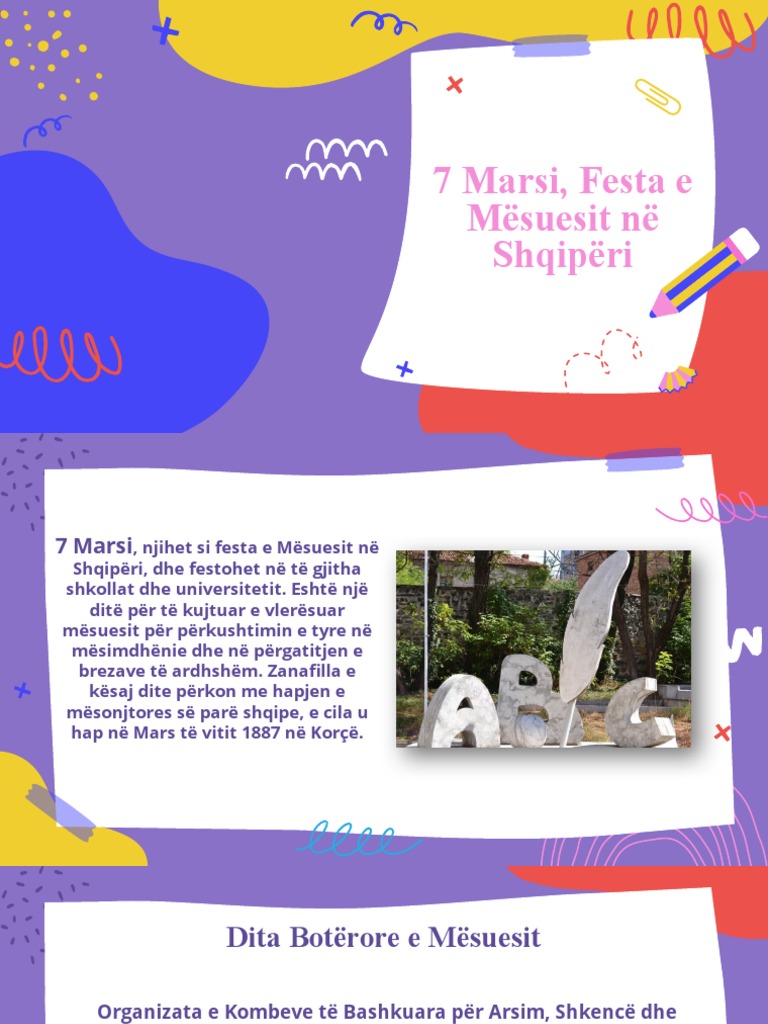 7 Marsi, Festa e Mësuesit Në Shqipëri | PDF