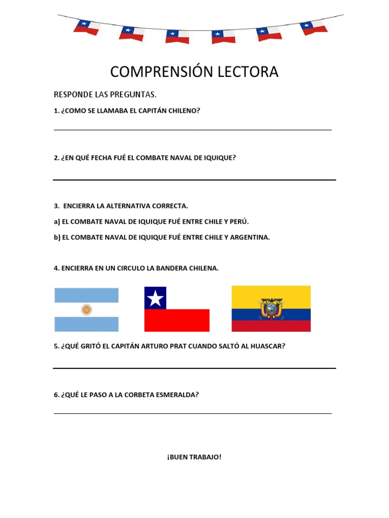 COMPRENSIÓN LECTORA 21 de Mayo | PDF