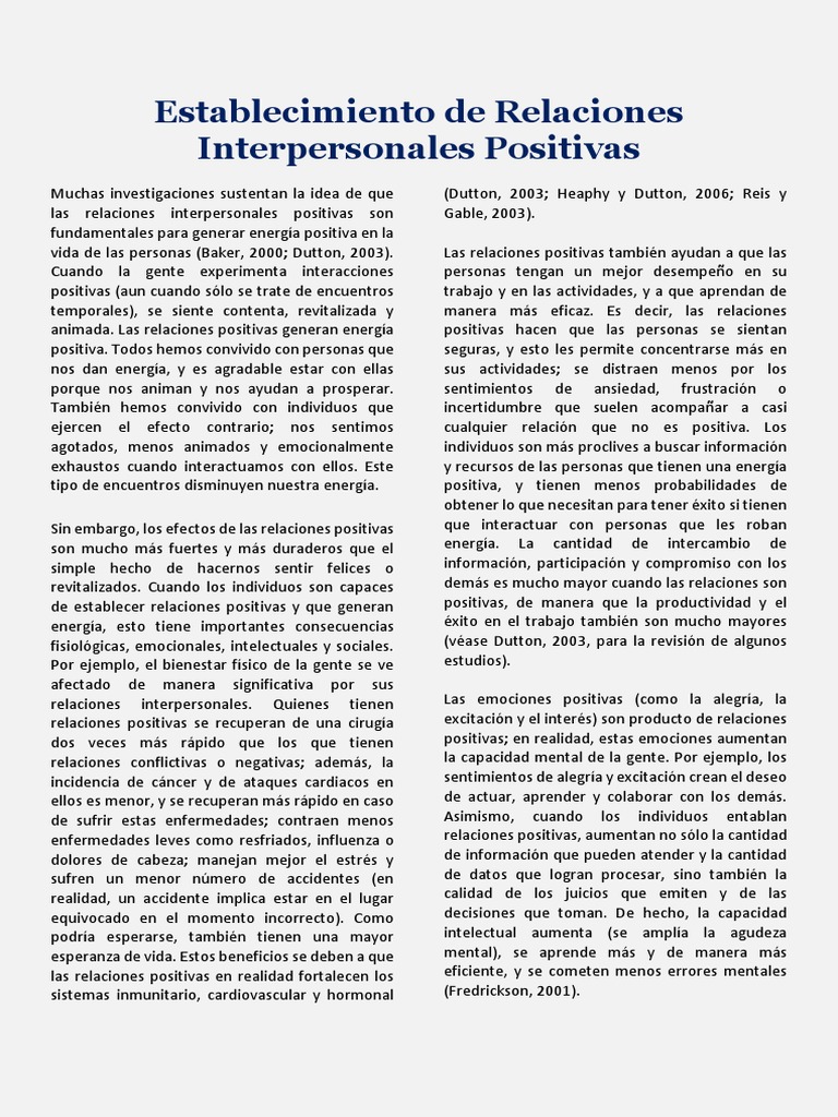 Lectura 02 - Establecimiento de Relaciones Interpersonales Positivas ...