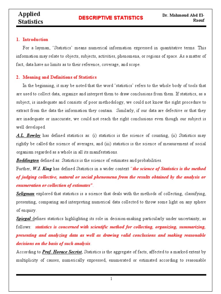Applied Statistics | PDF | Statistics | Statistical Inference