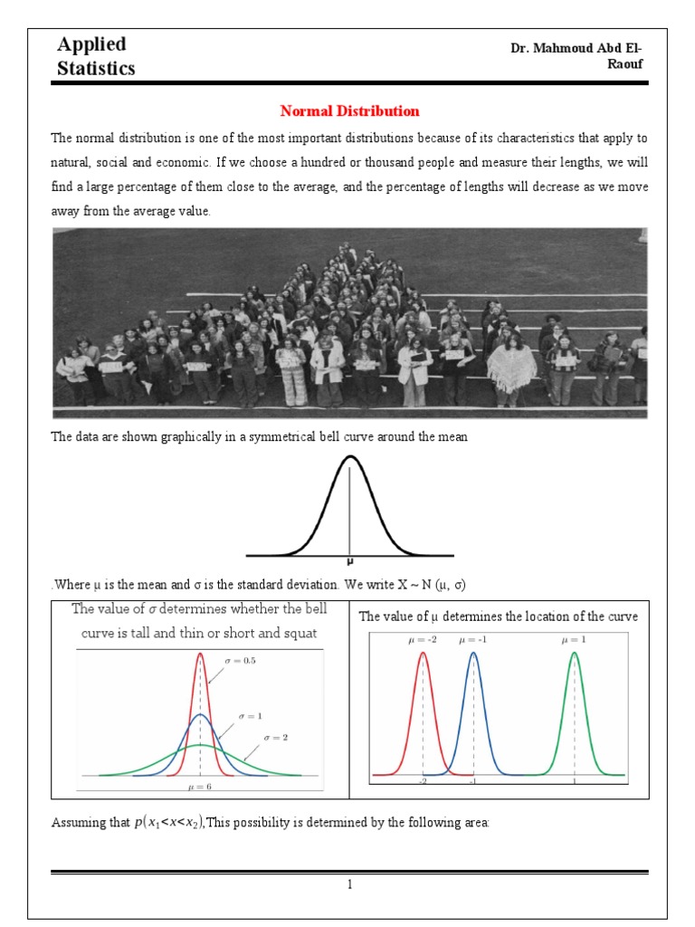 Applied Statistics: Normal Distribution | PDF | Normal Distribution ...