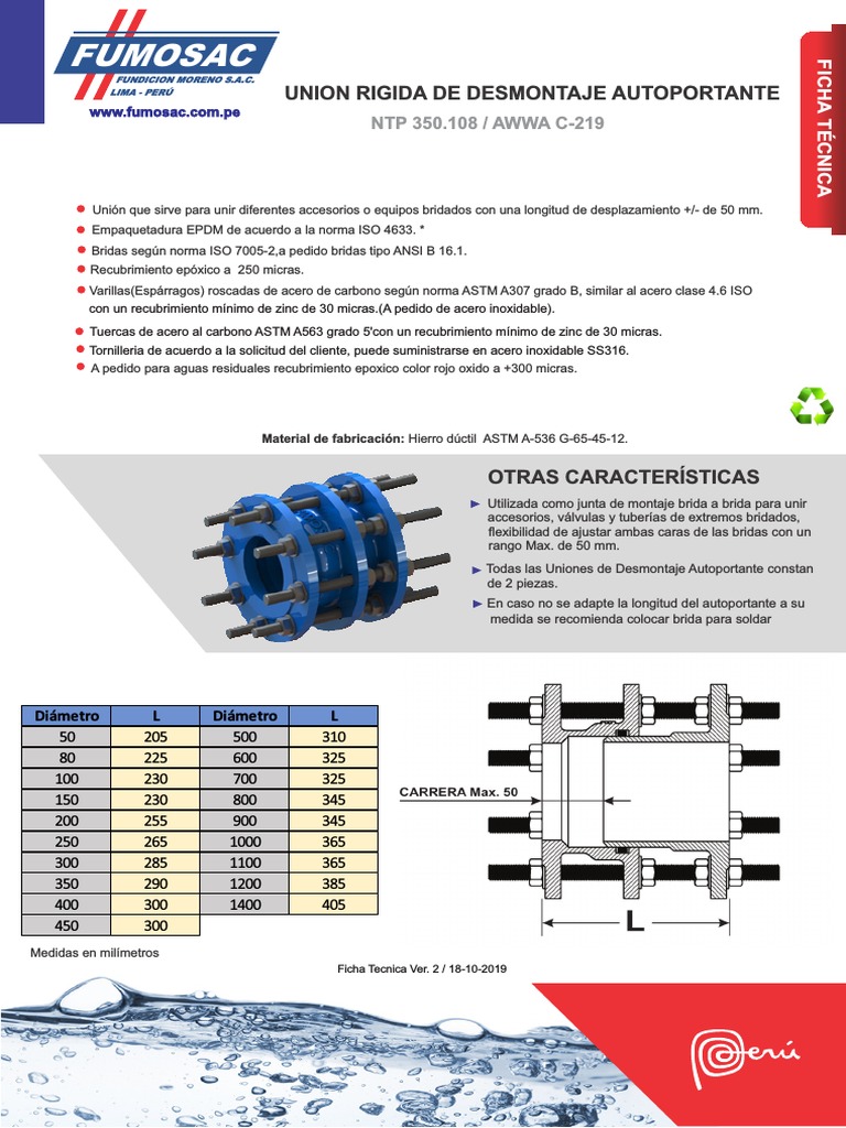 Ficha Tecnica de Union de Desmontaje Autoportante | PDF | Acero | Tornillo