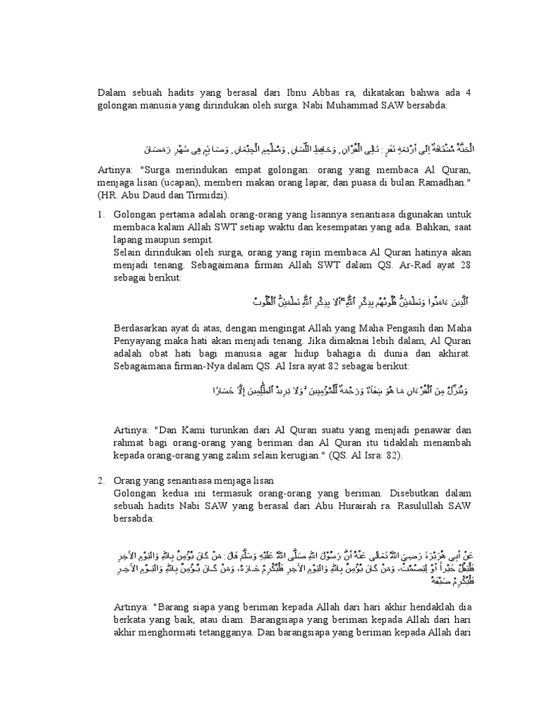 Dalam Sebuah Hadits Yang Berasal Dari Ibnu Abbas Ra | PDF