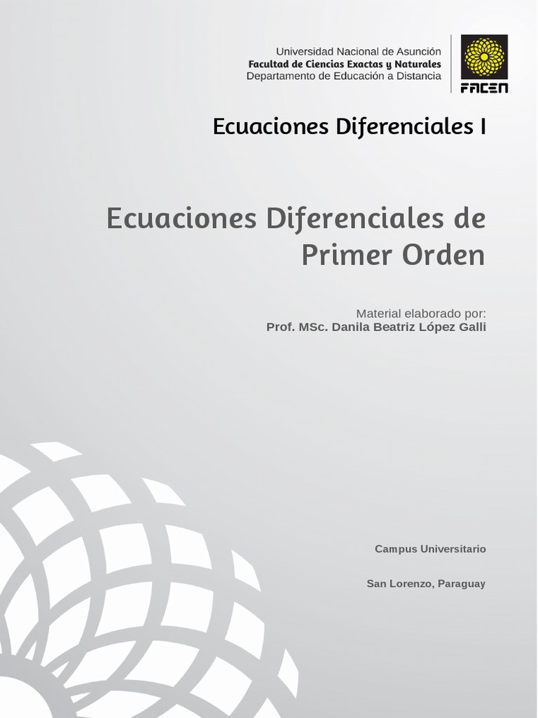 Ecuaciones Diferenciales de Primer Orden | PDF | Ecuaciones ...