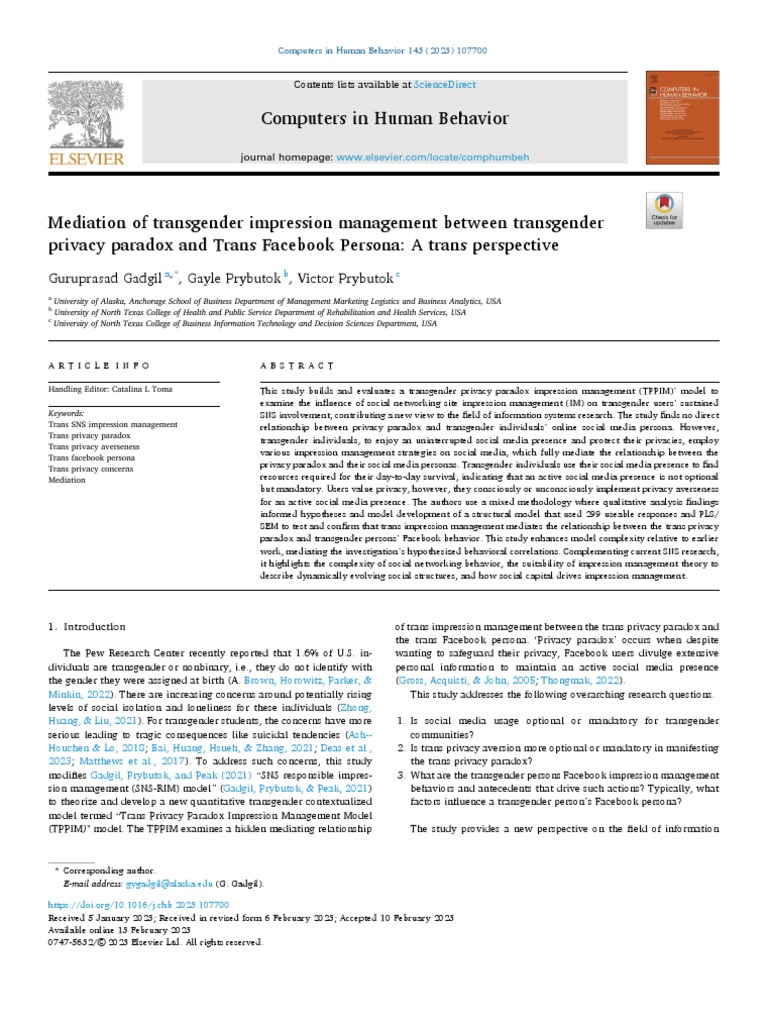 CHB 2 | PDF | Privacy | Transgender