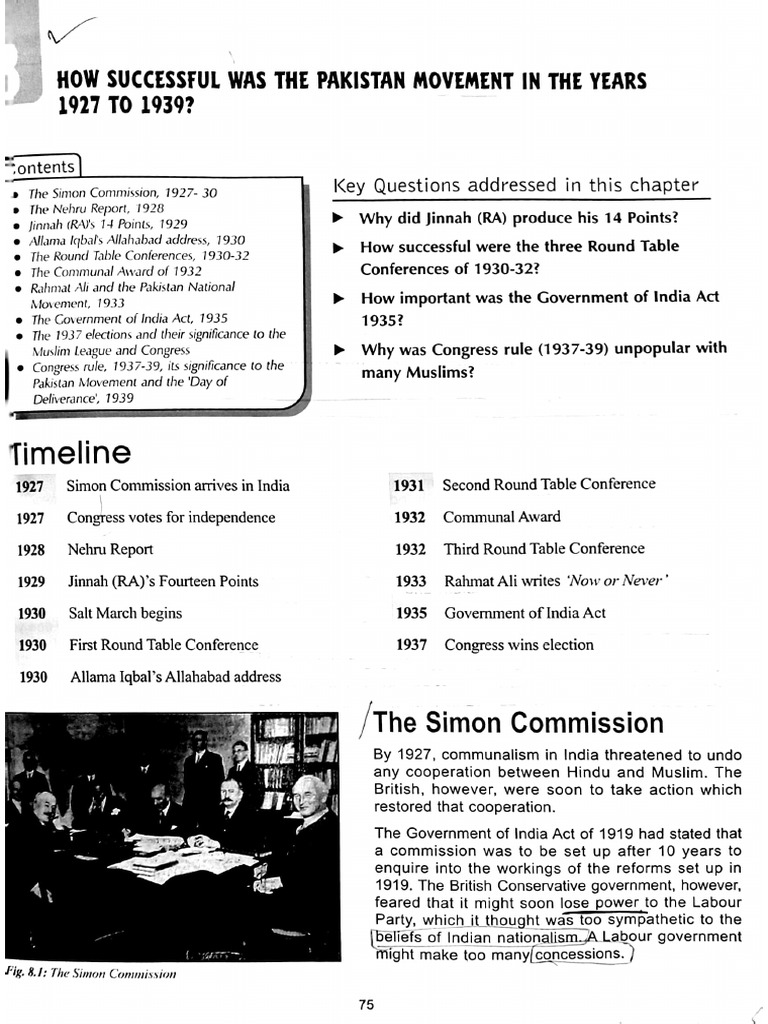 Pakistan Movement 1927-1939 | PDF