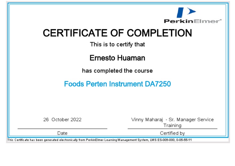 CertificateOfCompletion DA7250 | PDF