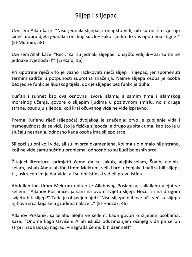 Slijep I Slijepac | PDF