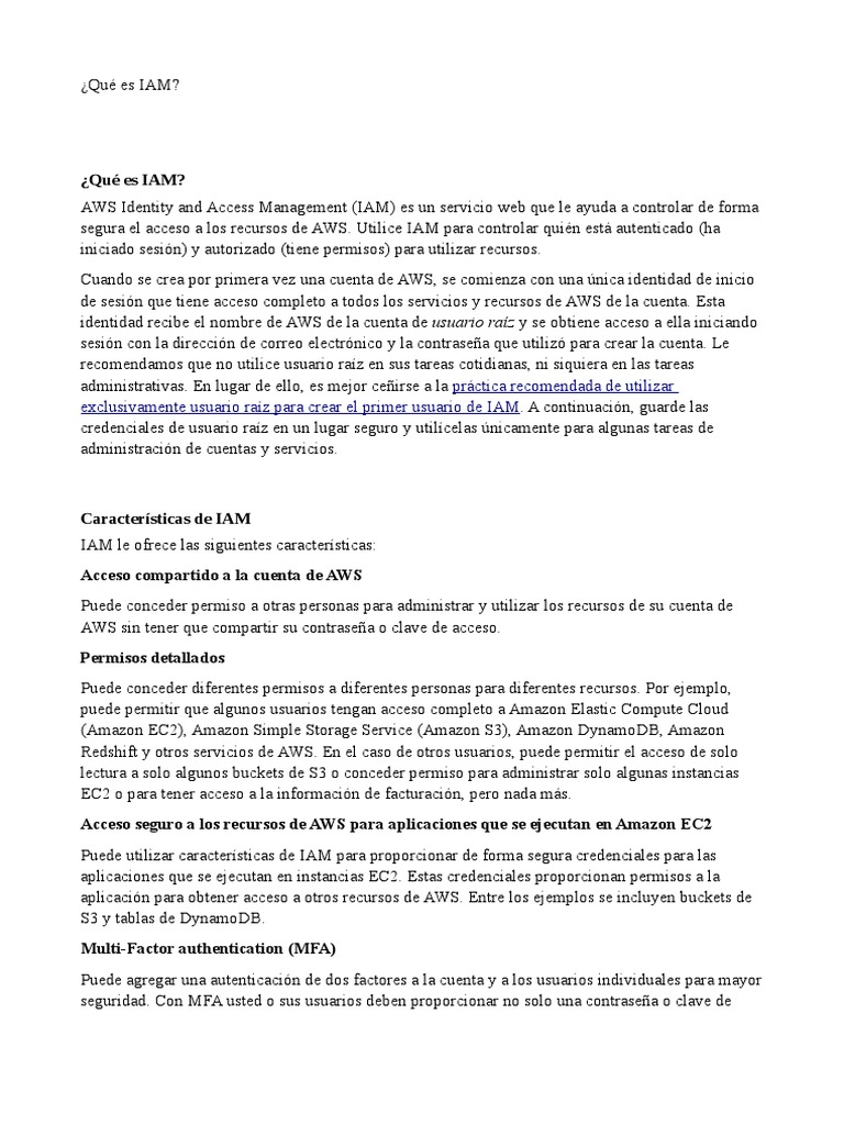 AWS-IAM | PDF | Servicios web de Amazon | Usuario (informática)