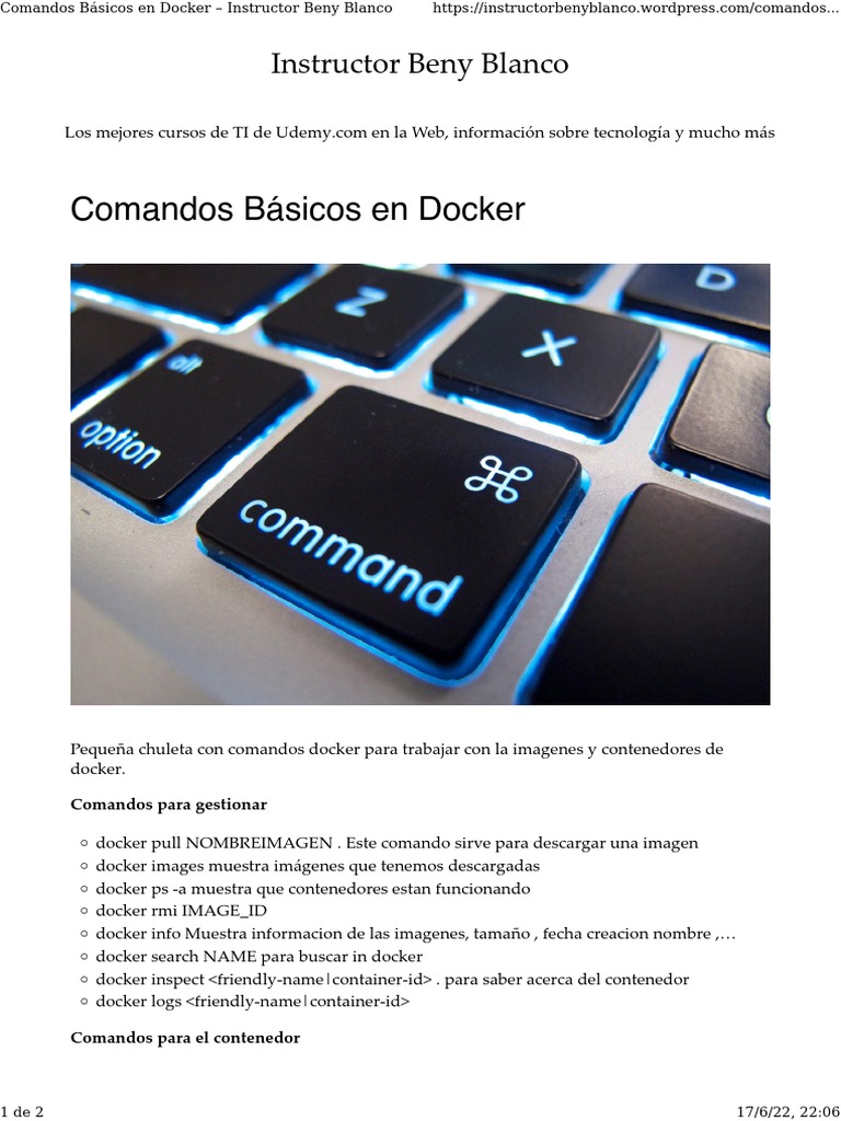 Comandos Básicos en Docker - Instructor Beny Blanco | PDF