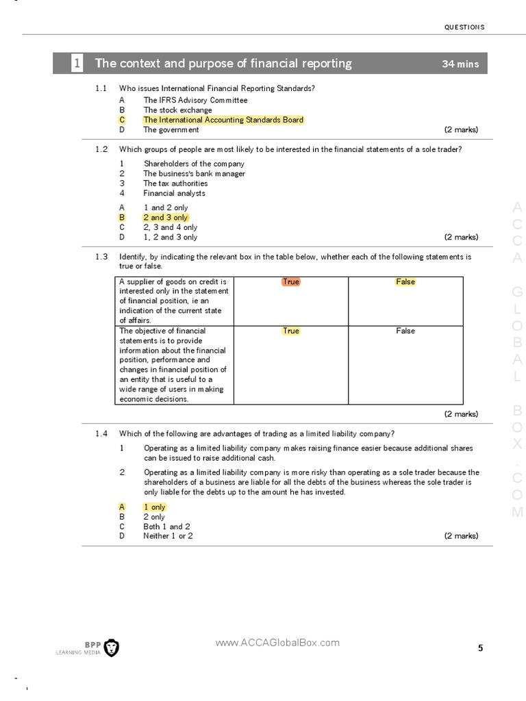 BPP F3 Kit | PDF | International Financial Reporting Standards ...