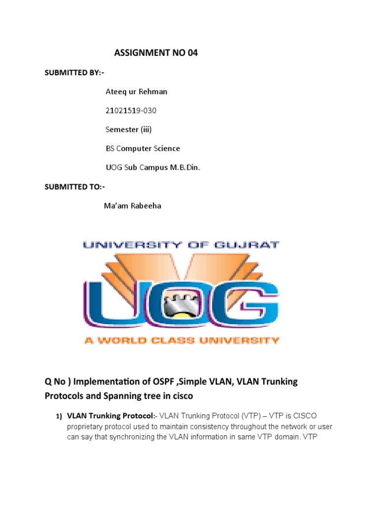 Assignment No 04: Submitted By:-Ateeq Ur Rehman | PDF | Science ...