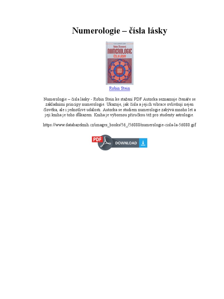 Pdfslide - Tips - Numerologie Cisla Lasky Robin Stein PDF Numerologiecislalasky | PDF