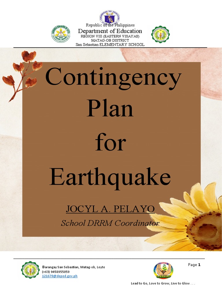 SSES CONTINGENCY PLAN FOR Earthquake | Download Free PDF | Emergency ...