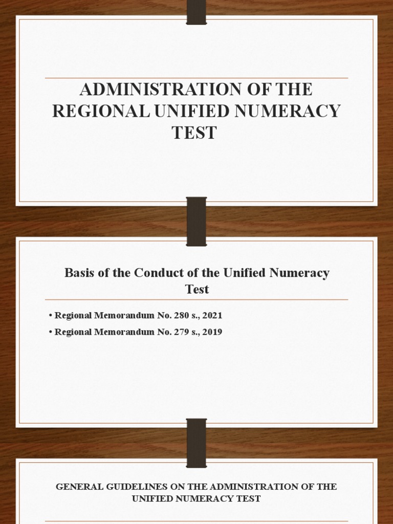 Regional Unified Numeracy Test Guidelines | PDF | Curriculum ...