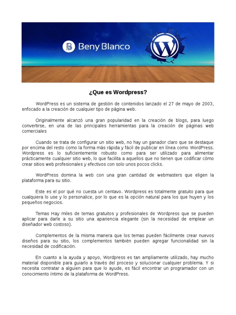 Definición de Wordpress | PDF