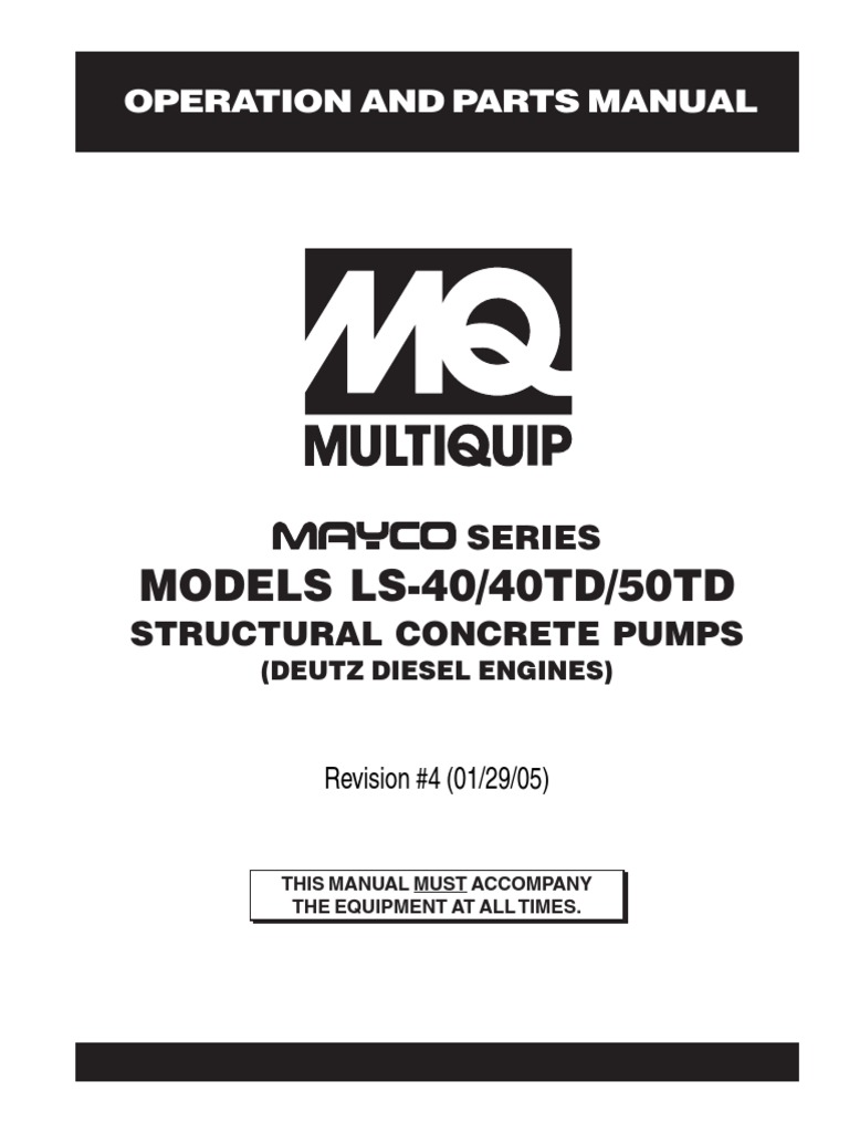 MAYCO Pump-Concrete-LS-40-40TD-50TD-REV-4 | PDF | Concrete | Pump