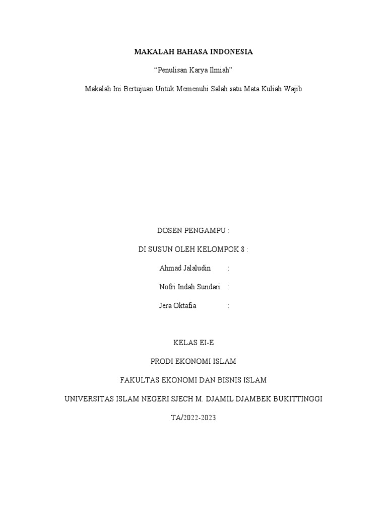 Makalah Bahasa Indonesia Jalal | PDF