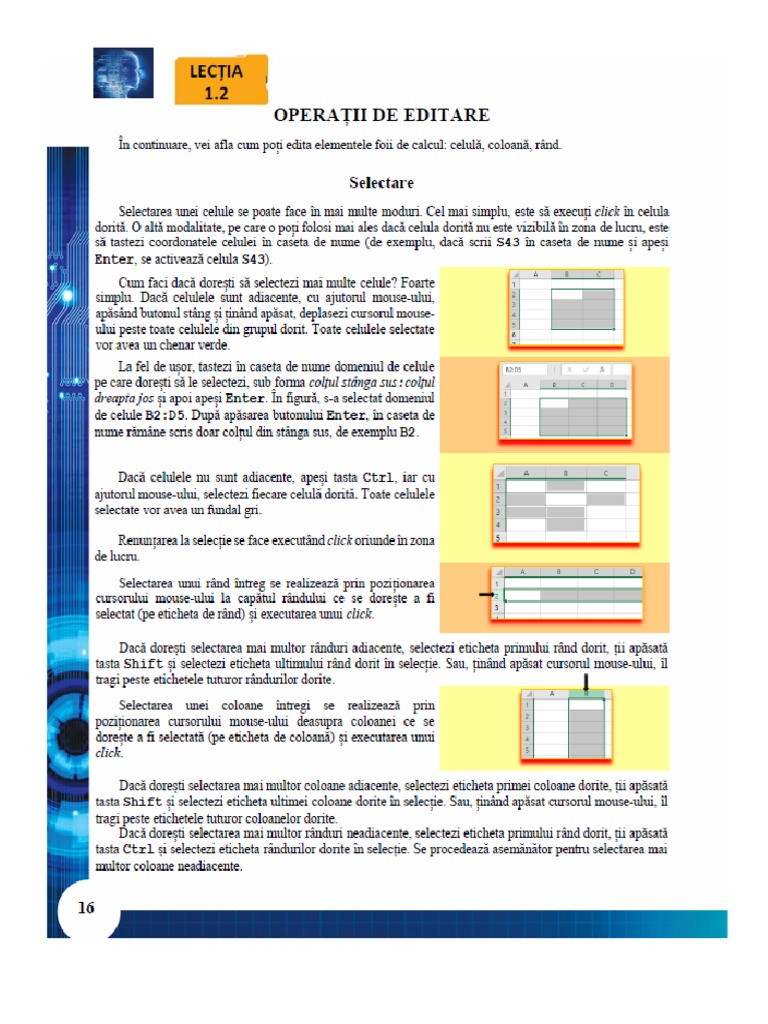 Operații de Editare Manual | PDF