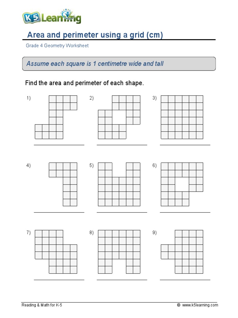 grade-4-geometry-area-perimeter-grid-e | PDF