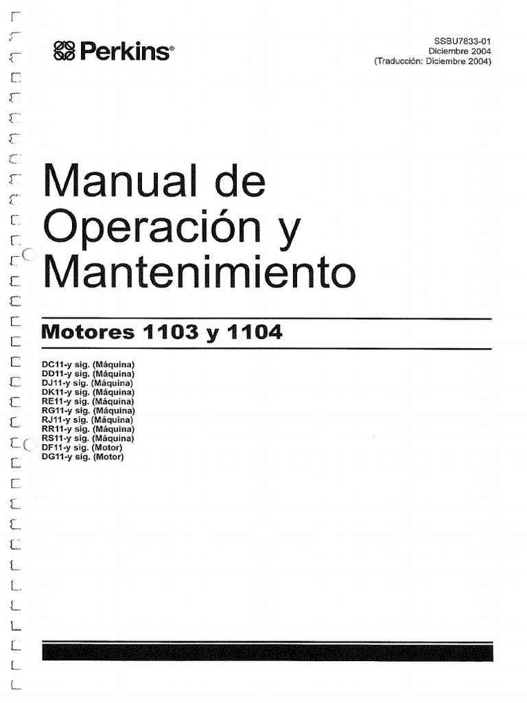 Manual de Operacion y Mantenimiento GEN 1104 | PDF