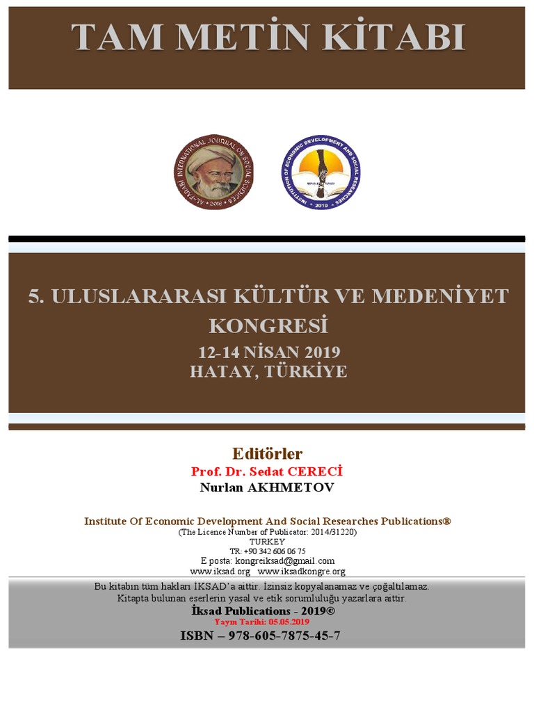 Tam Metin Kitabi: 5. Uluslararasi Kültür Ve Medeniyet Kongresi | PDF