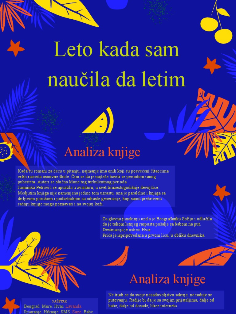 Leto Kada Sam Naucila Da Letim | PDF