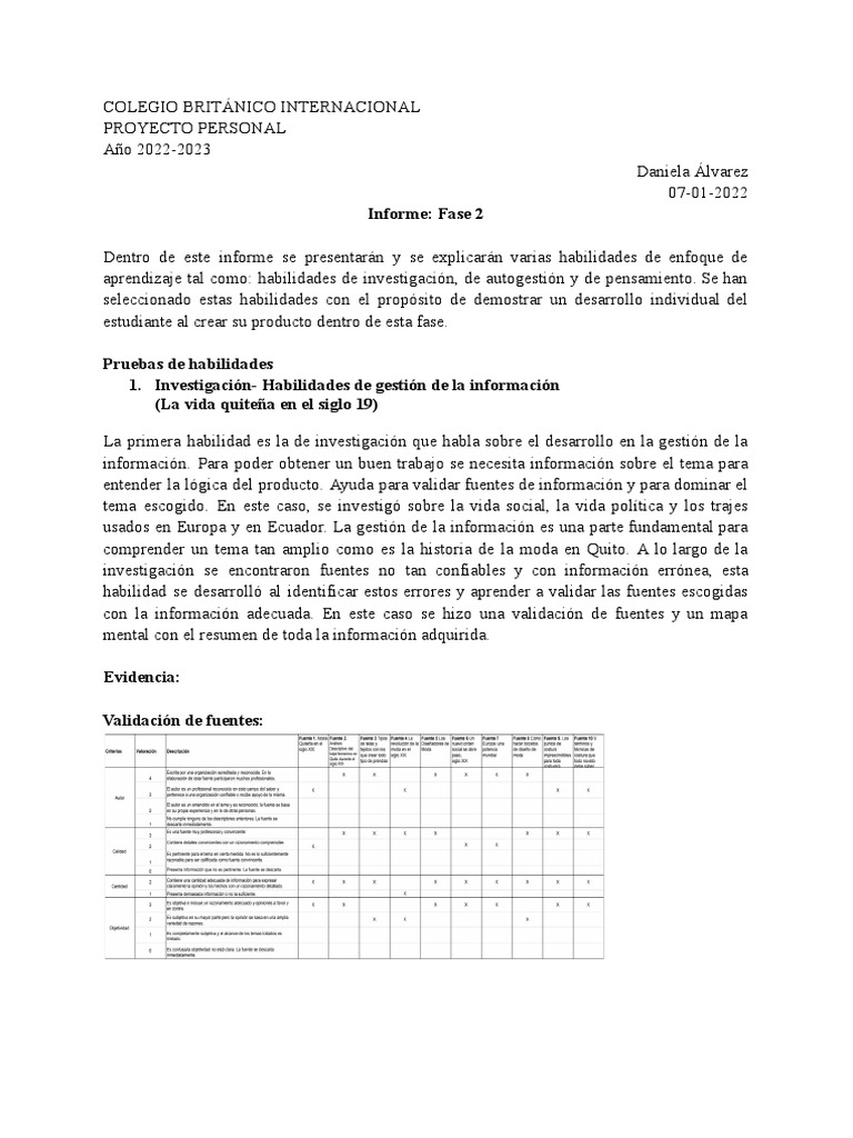Informe - Fase 2 Proyecto Personal Ib | PDF | Vestir | Ropa