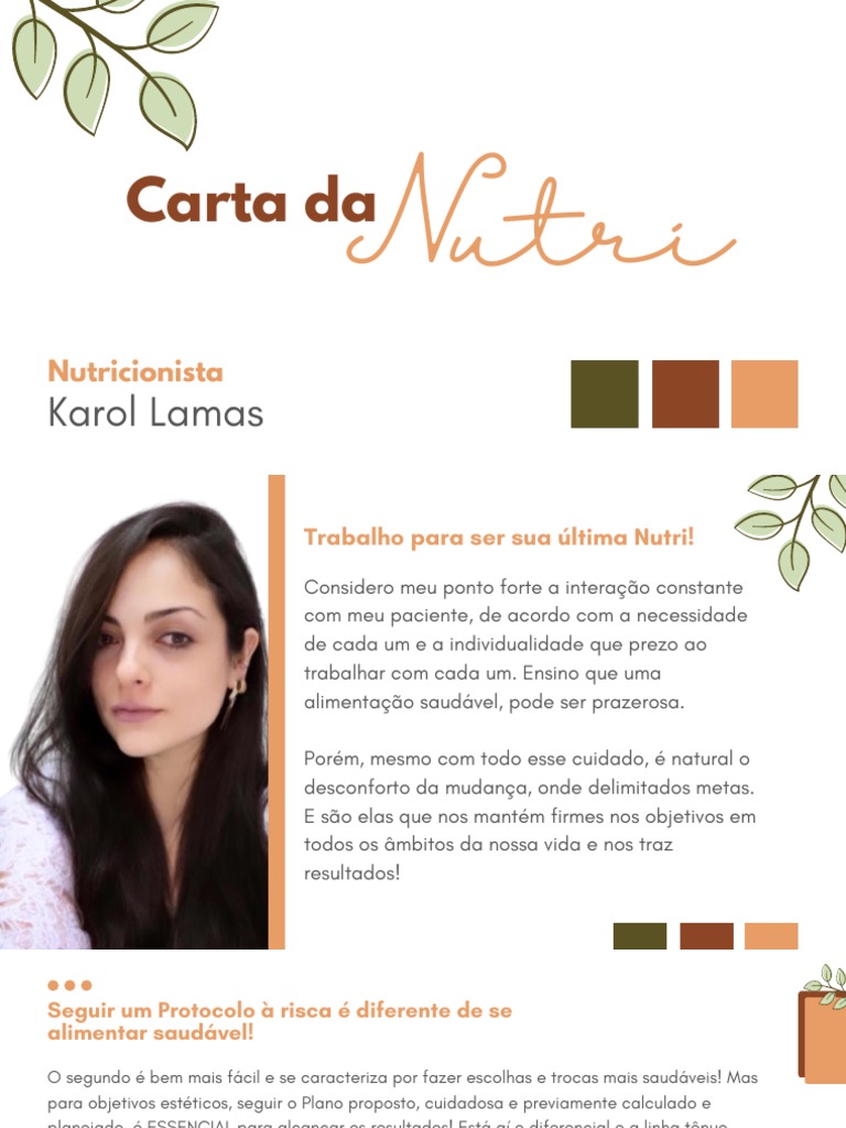 Carta Da Nutri - Karol Lamas | PDF | Pães | Leite