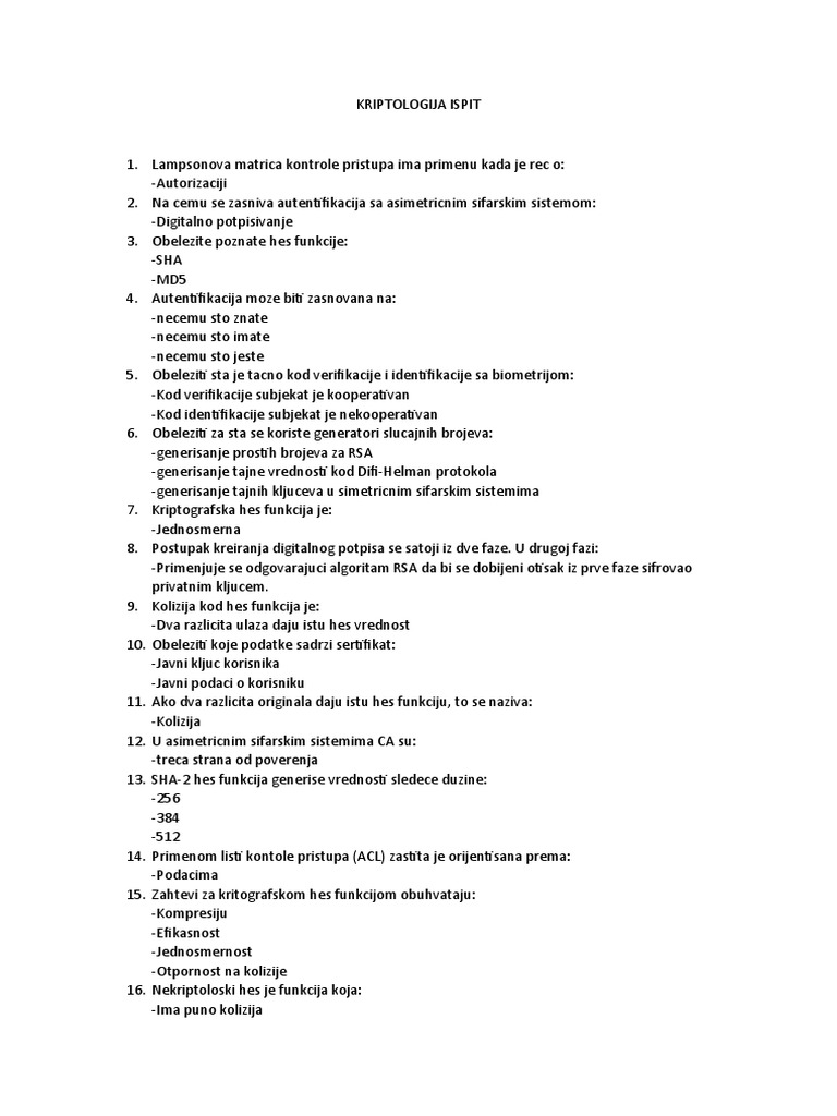 Kriptologija Ispit | PDF