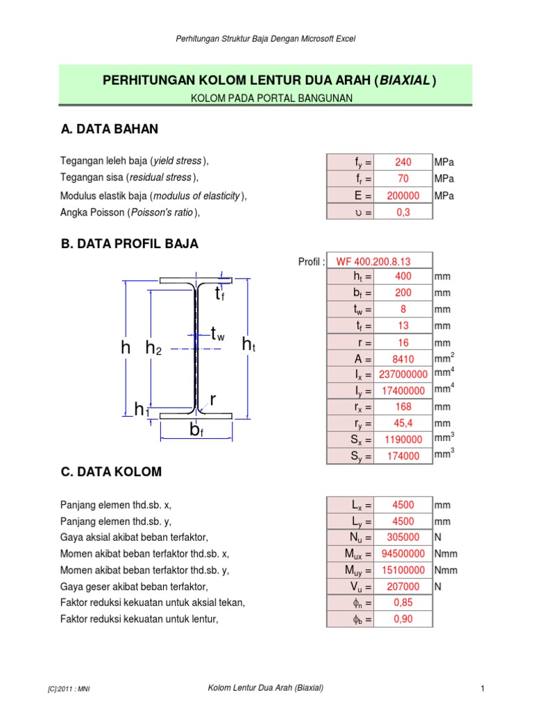 Kolom Baja Bi-Axial | PDF