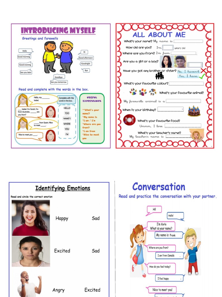 Fichas Inglés Nivel A1 | PDF