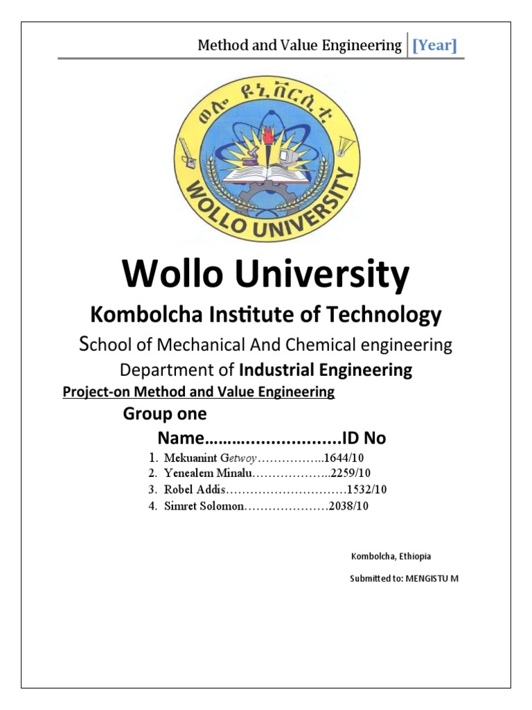 Wollo University: Kombolcha Institute of Technology | PDF