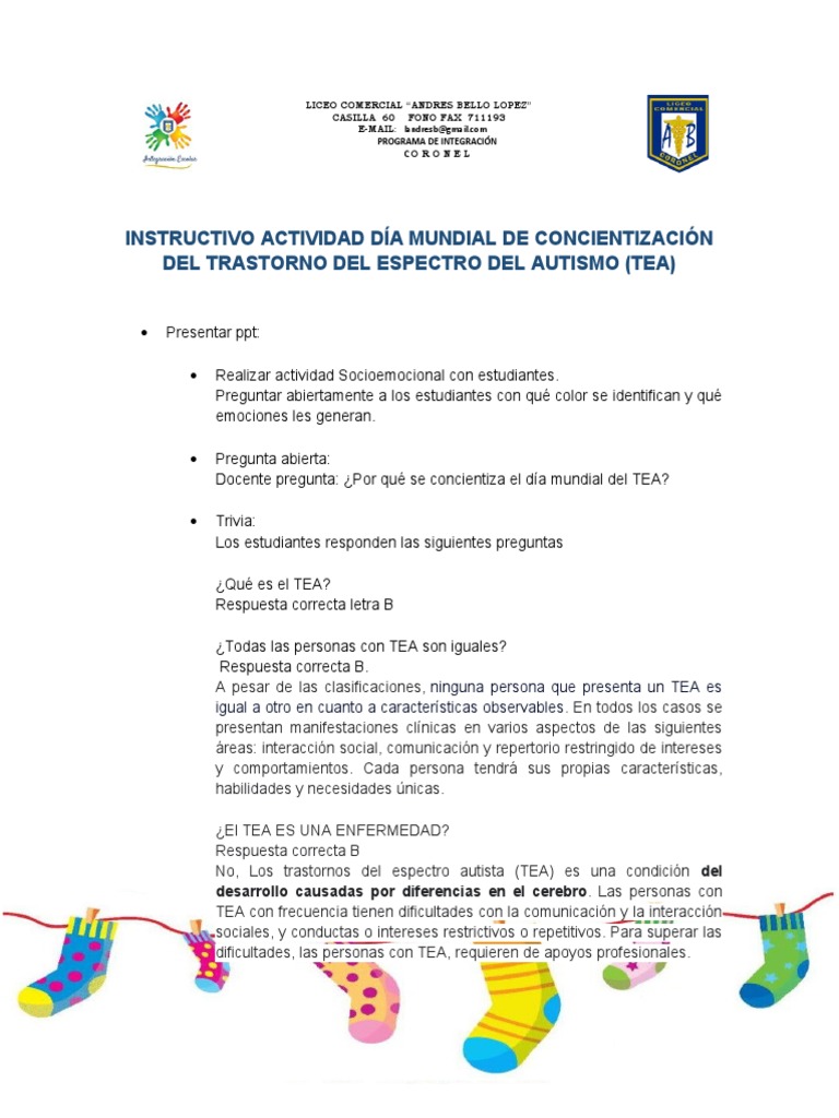 Dia Del Tea | PDF | Espectro autista | Sicología