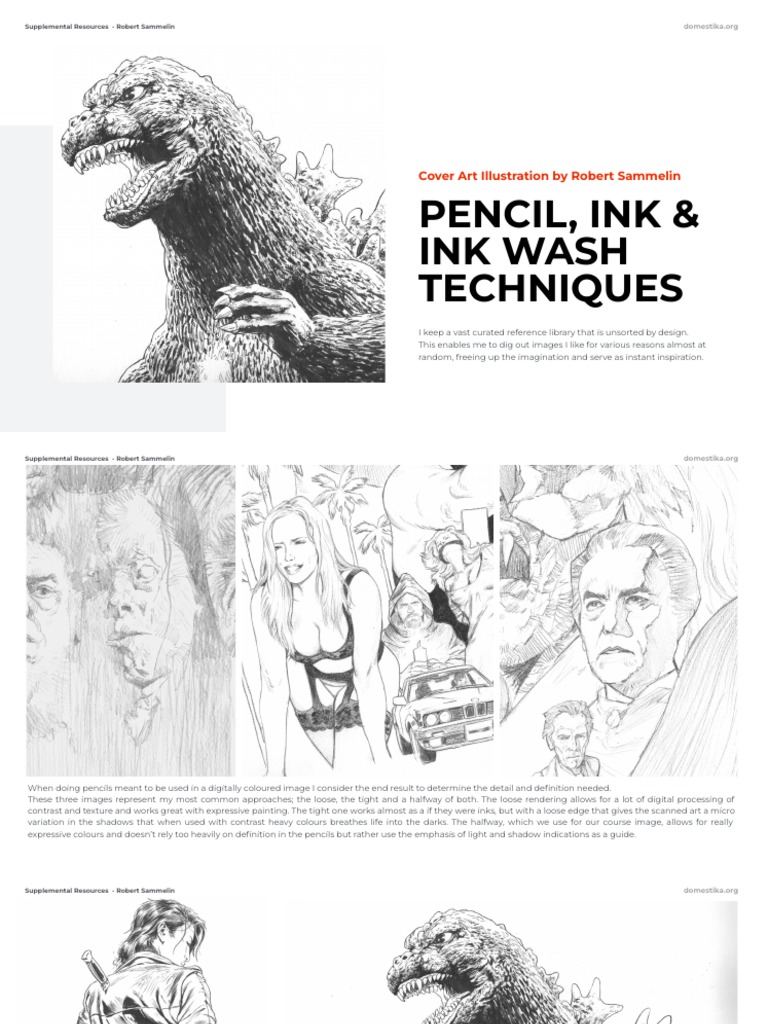 U3 - 01 - Pencil and Ink Techniques | PDF | Drawing | Artistic Techniques