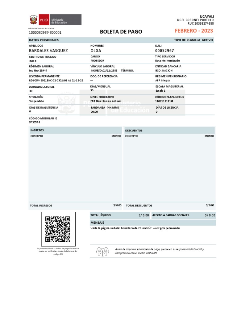 Boleta Pago 2-Feb 2023 | PDF