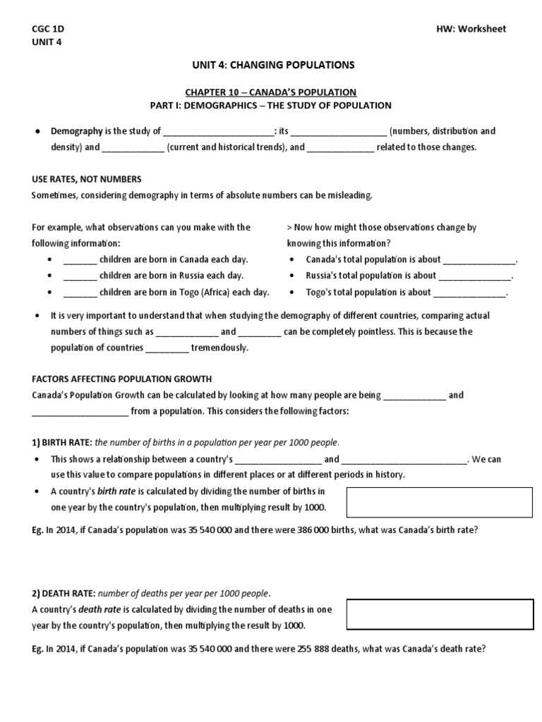 Understanding Population Demographics Through Calculations and Key Terms | PDF | Demography ...