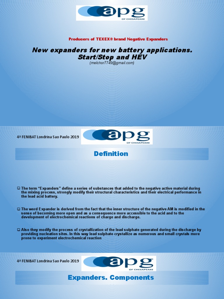 New Expanders For New Battery Applications. Start/Stop and HEV | PDF ...