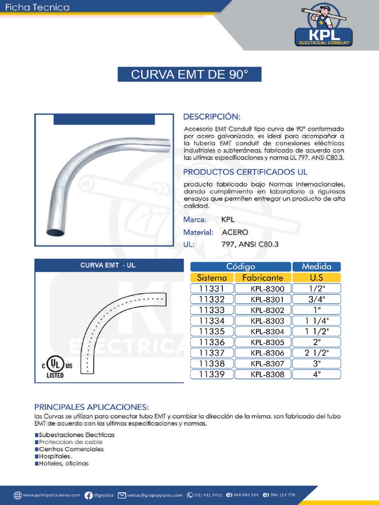 Curva Emt 90 KPL | PDF