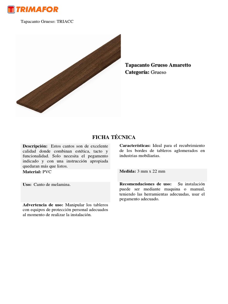 Tapacanto Grueso para Muebles | PDF