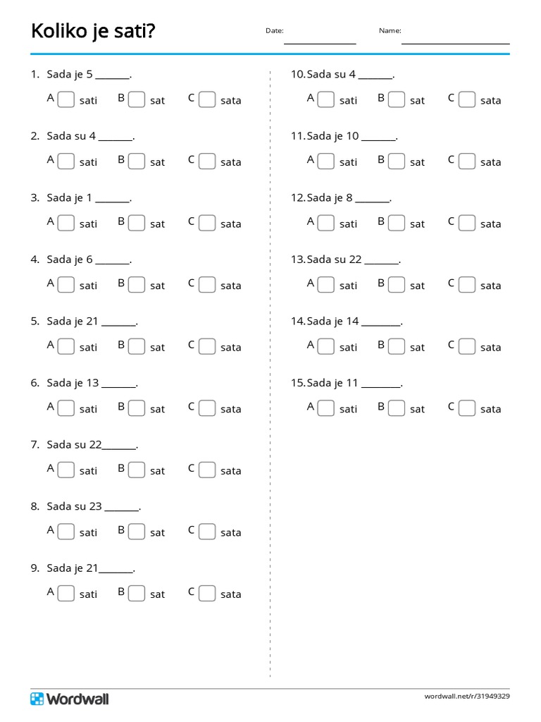 Koliko Je Sati | PDF