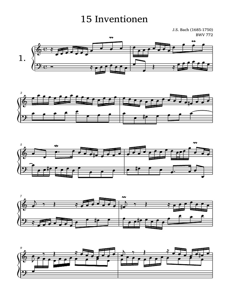 15 - Inventionen - JS Bach | PDF | Johann Sebastian Bach | Bach Family